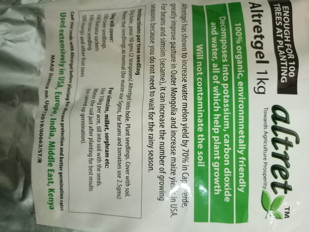 Water retainer/ Hydrogel/ sorbent. - Agape Innovations